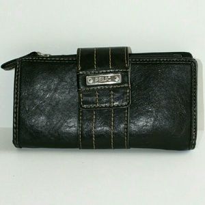 Relic | Bags | Relic Womans Black Distressed Faux Leather Wallet | Poshmark